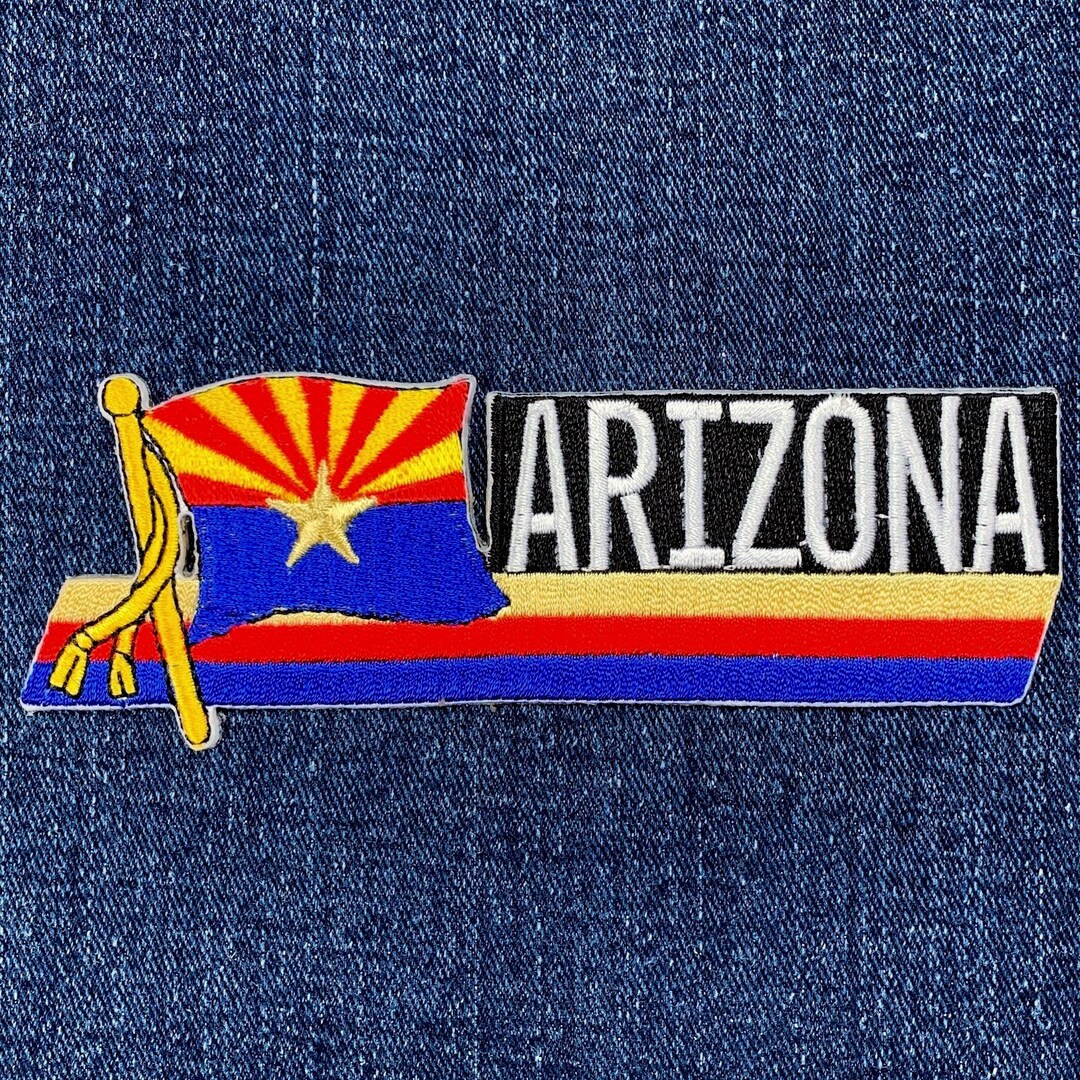 Arizona Patch - Embroidered Ribbon & Flag Badge 4.75" (iron On) - Etsy