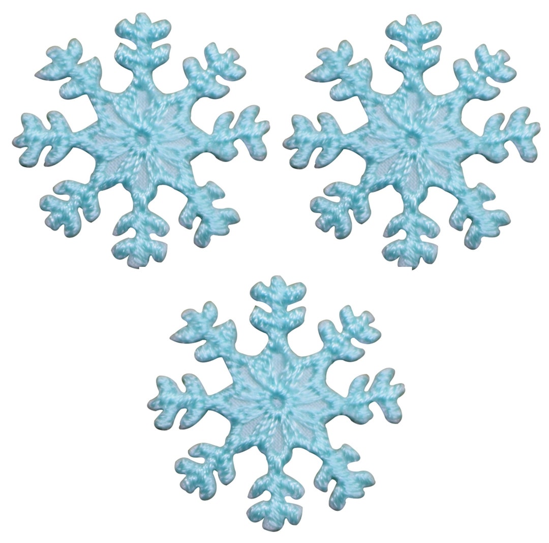 Mini Cyan Snowflake Applique Patch - Snow Winter Badge 1" (3-pack, Iron ...