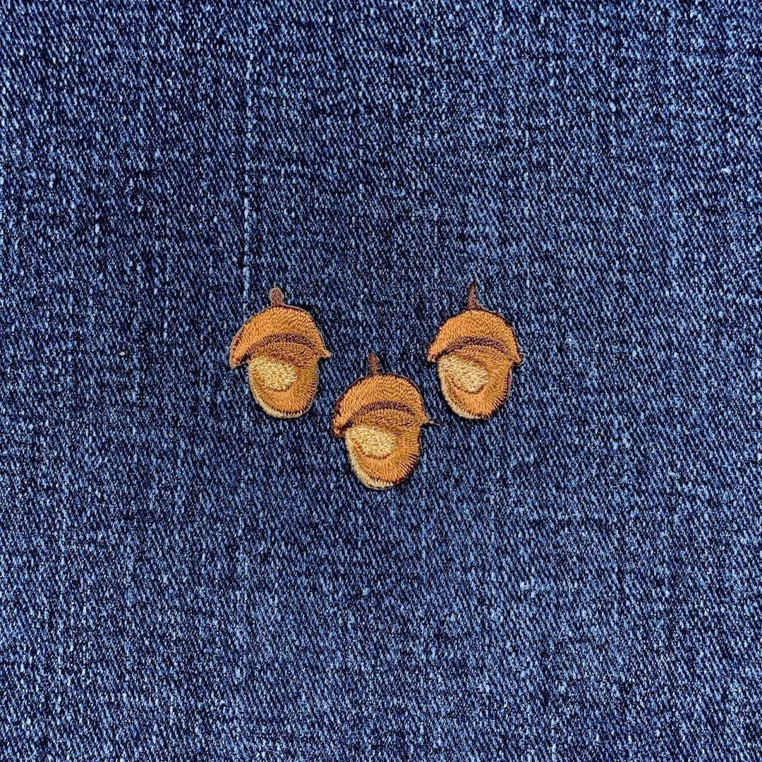 3-pack Acorn Applique Patch - Mini Fall Autumn Nut Embroidered Badge 3/ ...