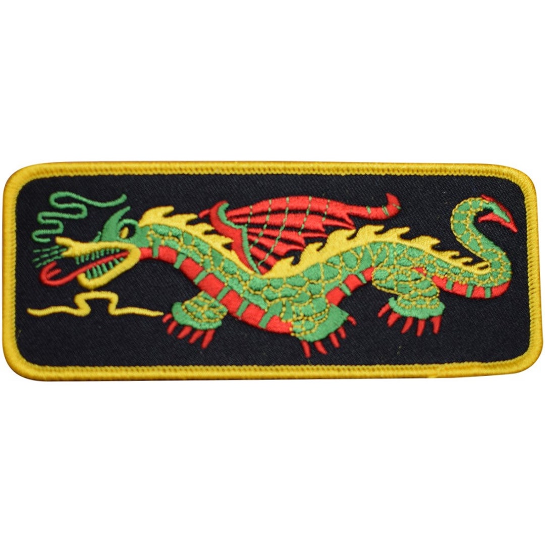 Large Dragon Patch - Facing Left, Power Strength Good Luck 5-5/16 ...