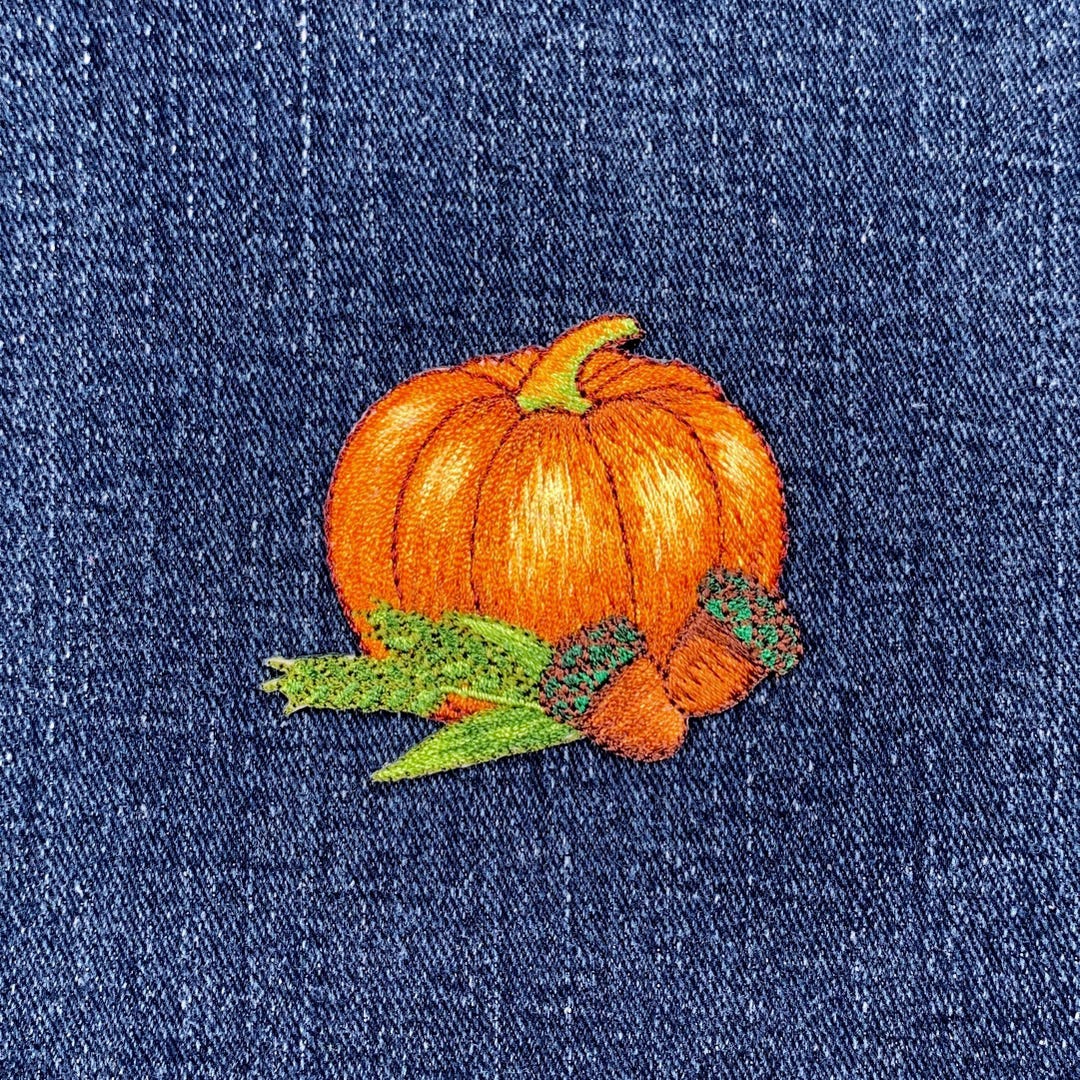Pumpkin & Acorns Applique Patch - Embroidered Fall Autumn Badge 2.25 ...
