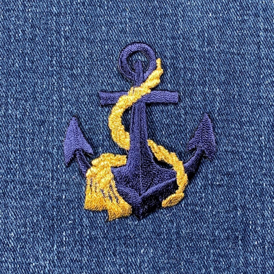 Anchor Applique Patch - Navy Embroidered Nautical & Sailing Badge 2.5 ...