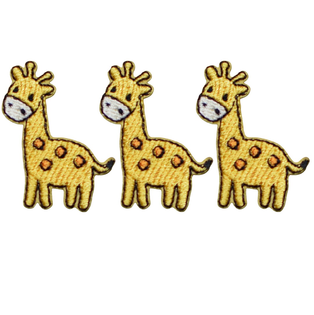 Mini Giraffe Applique Patch - Zookeeper, Animal Badge 1-1/8" (3-pack ...