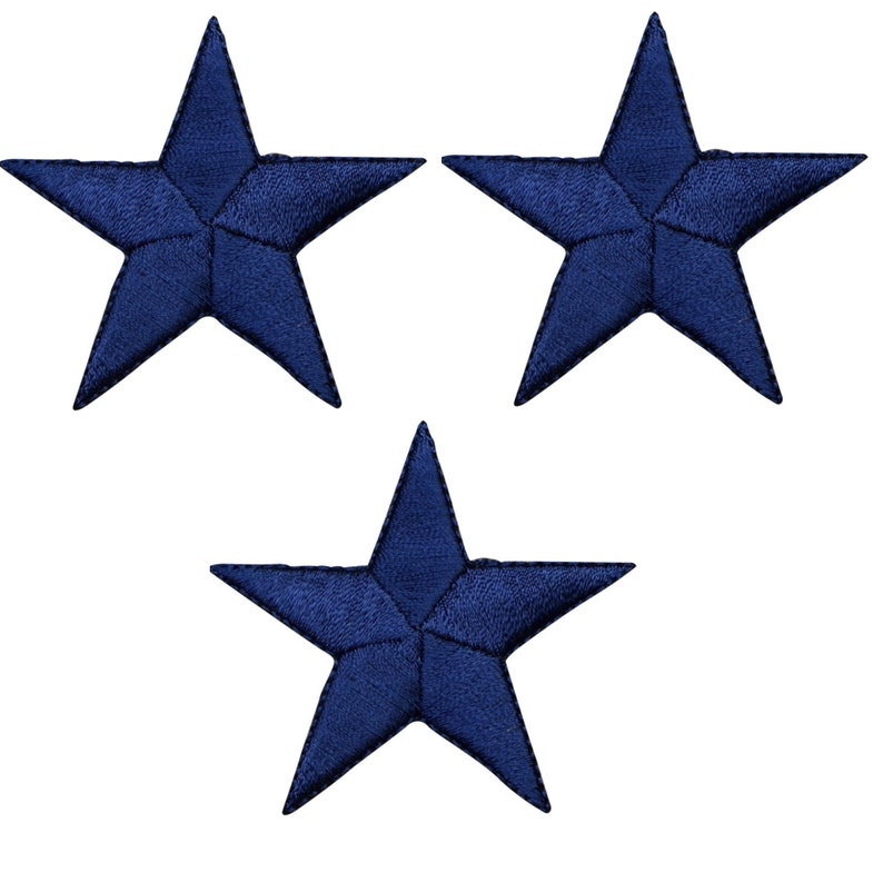 Star Applique Patch Navy Blue 2.25 3-pack Iron On - Etsy