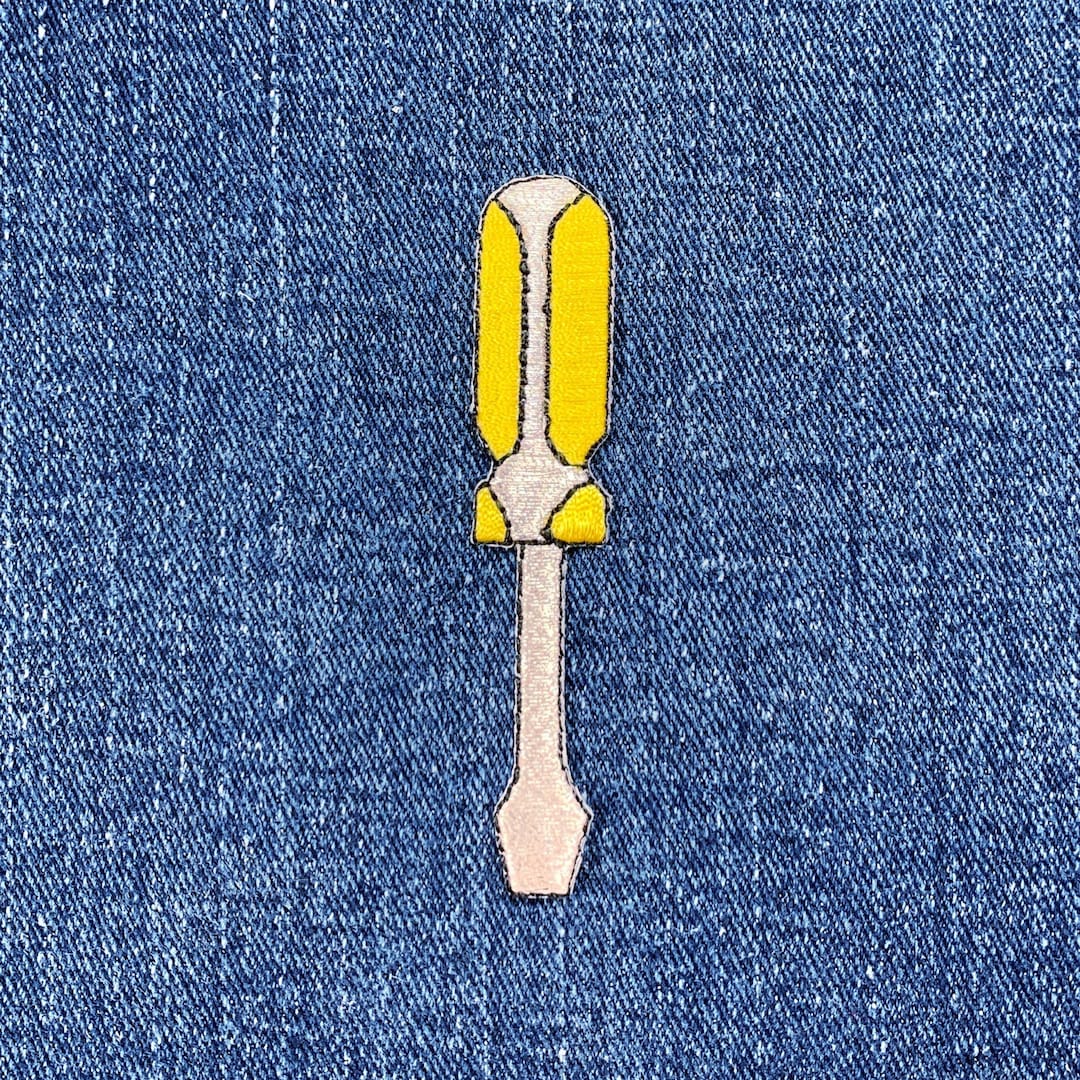 Screwdriver Applique Patch - Mechanic Handyman Hand Tool Embroidered ...