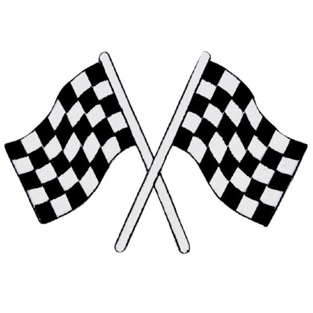 Large Checkered Flags Applique Patch - Race Track Car Racing Badge 4 ...