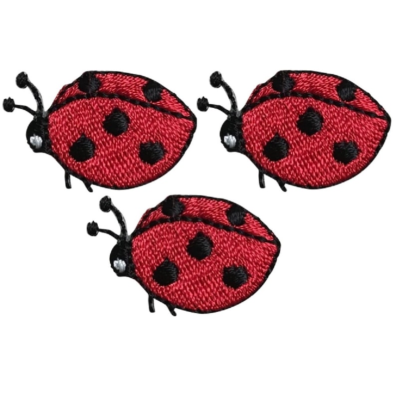 3-pack Ladybug Applique Patch - Mini Embroidered Insect Lady Bug Badge ...