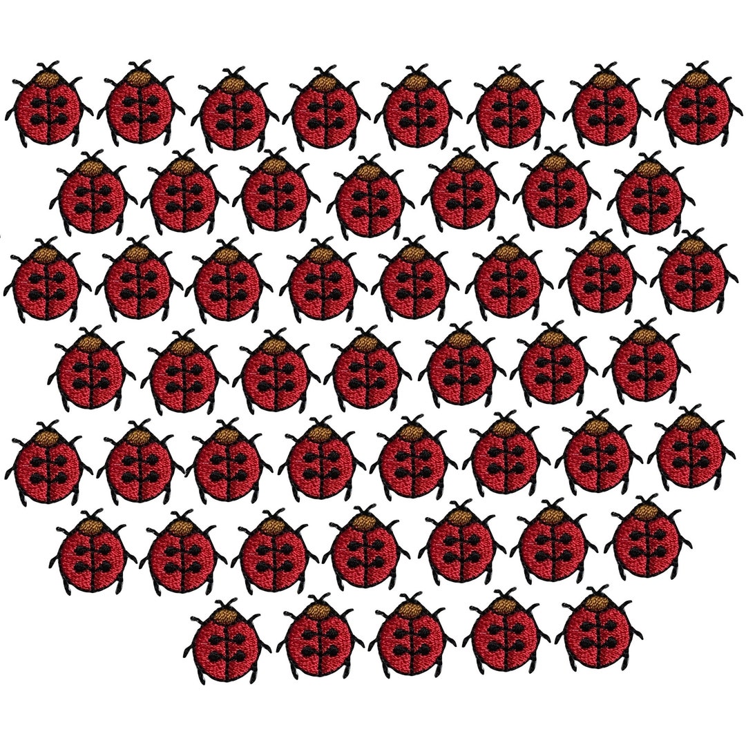 50-pack Mini Ladybug Applique Patch - Insect Bug Critter Badge 5/8 ...