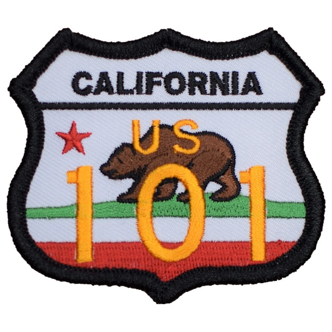 Highway 101 Patch - California Grizzly Bear, Hwy 101 Badge 2-7/8" (iron ...