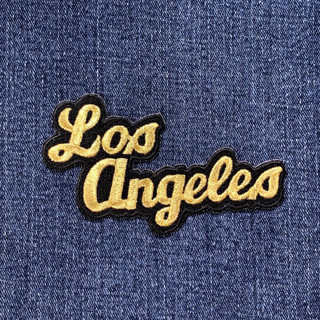 Los Angeles Patch - Embroidered Metallic Gold & Black California Badge ...