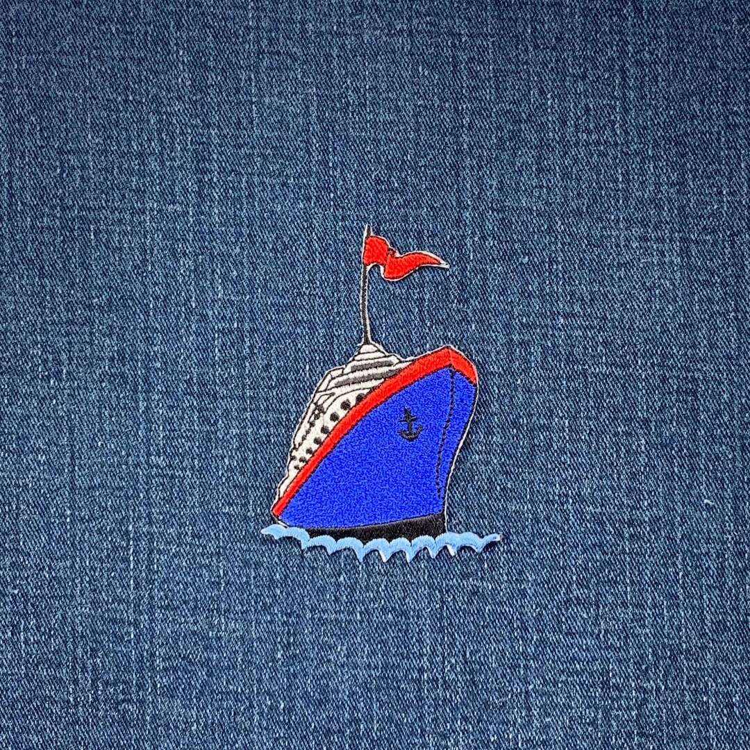 Cruise Ship Applique Patch - Vacation Ship Sail Voyage Embroidered ...