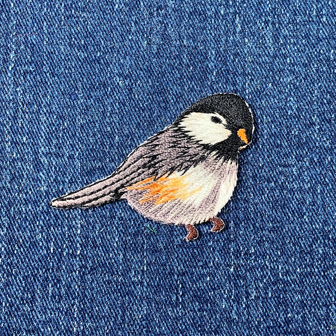 Chickadee Applique Patch - Embroidered Bird Badge 2" (iron On) - Etsy
