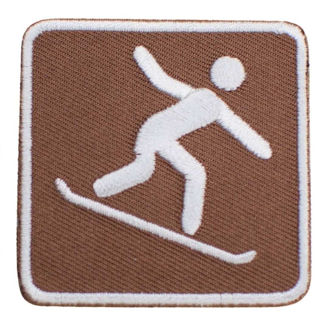 Snowboarding Patch - Snow Park Sign Recreational Activity Badge 2 ...