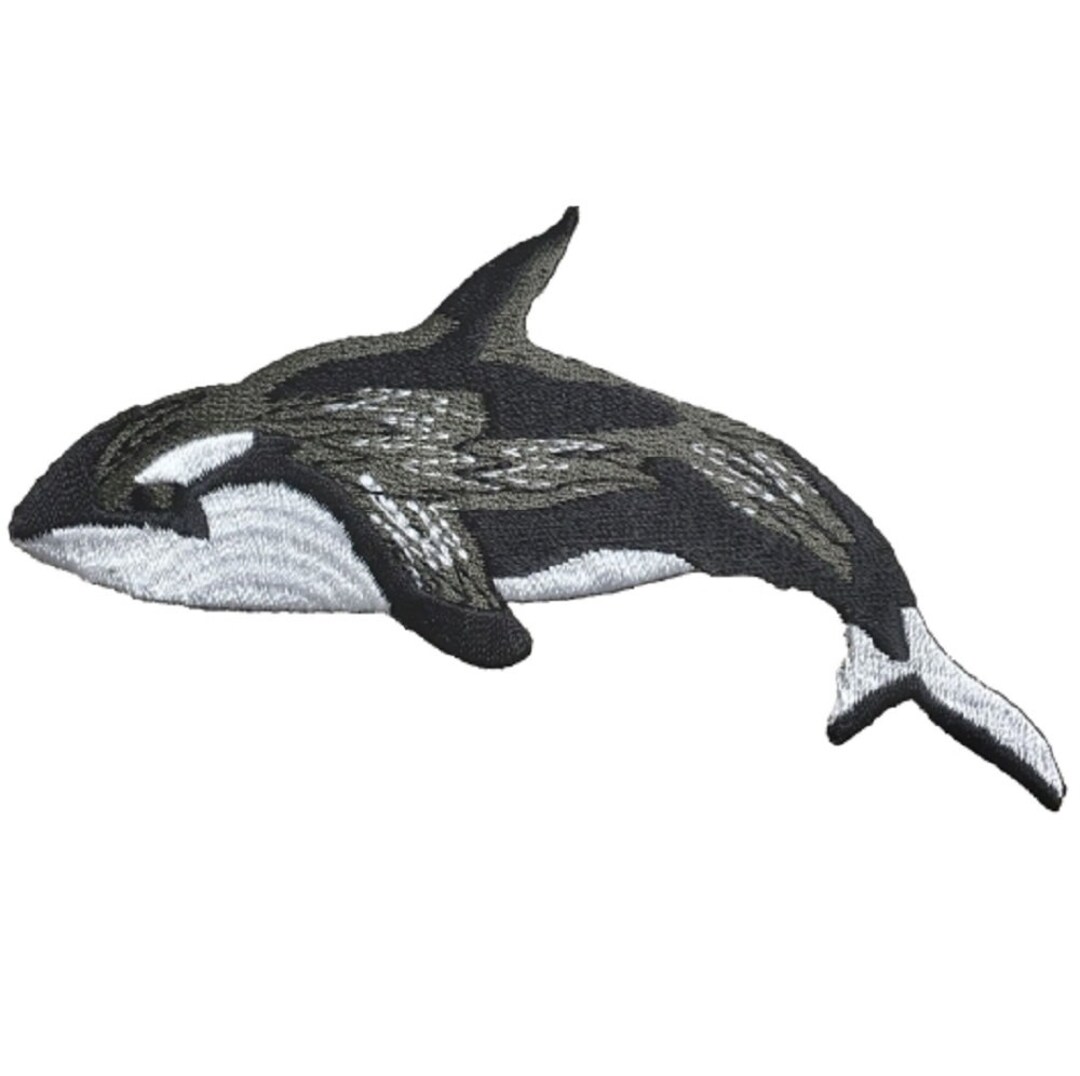 Large Orca Applique Patch - Killer Whale Ocean Sealife Badge 4.5" (iron ...