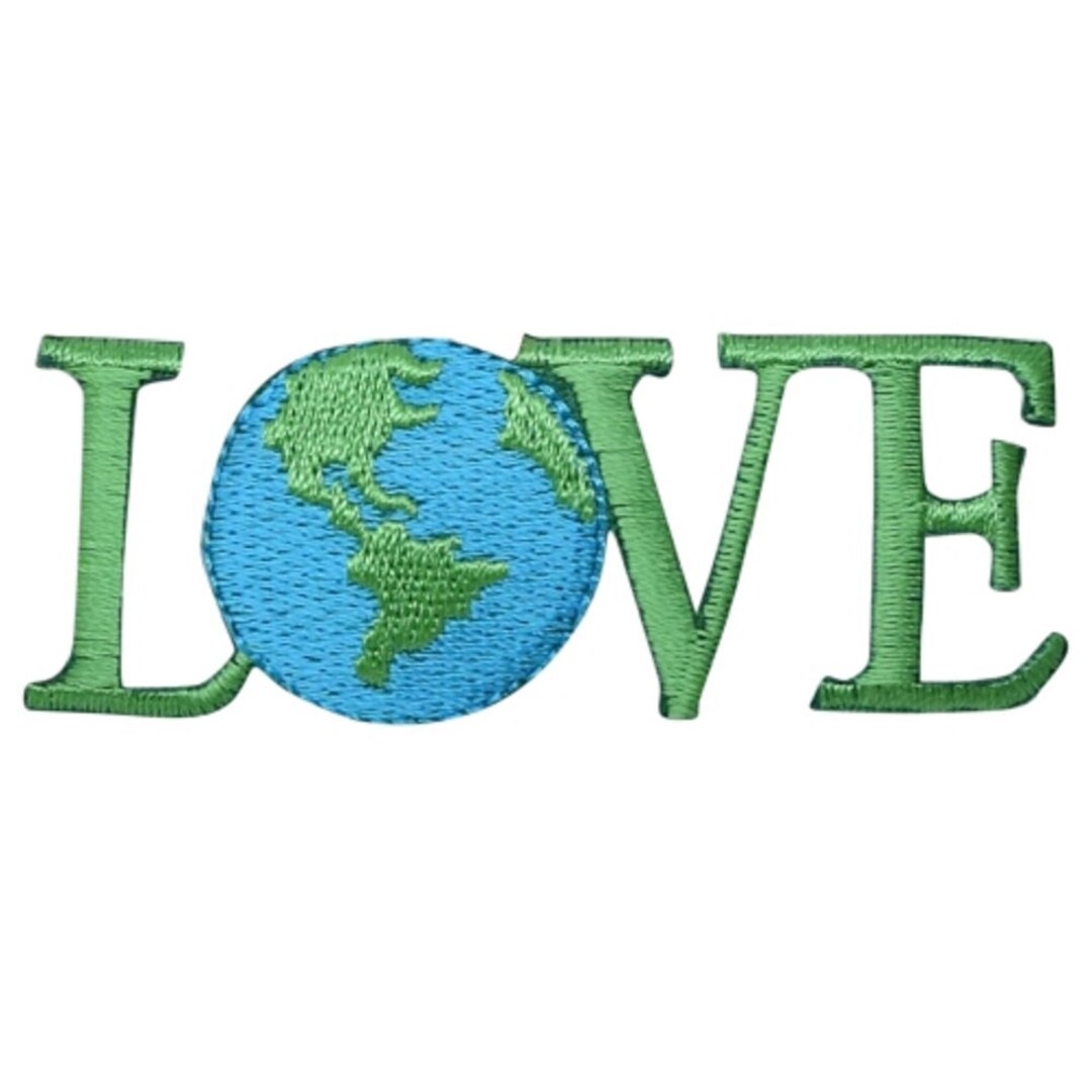 Love Applique Patch - Planet, Earth Day, Environmental Badge 2-5/8 ...