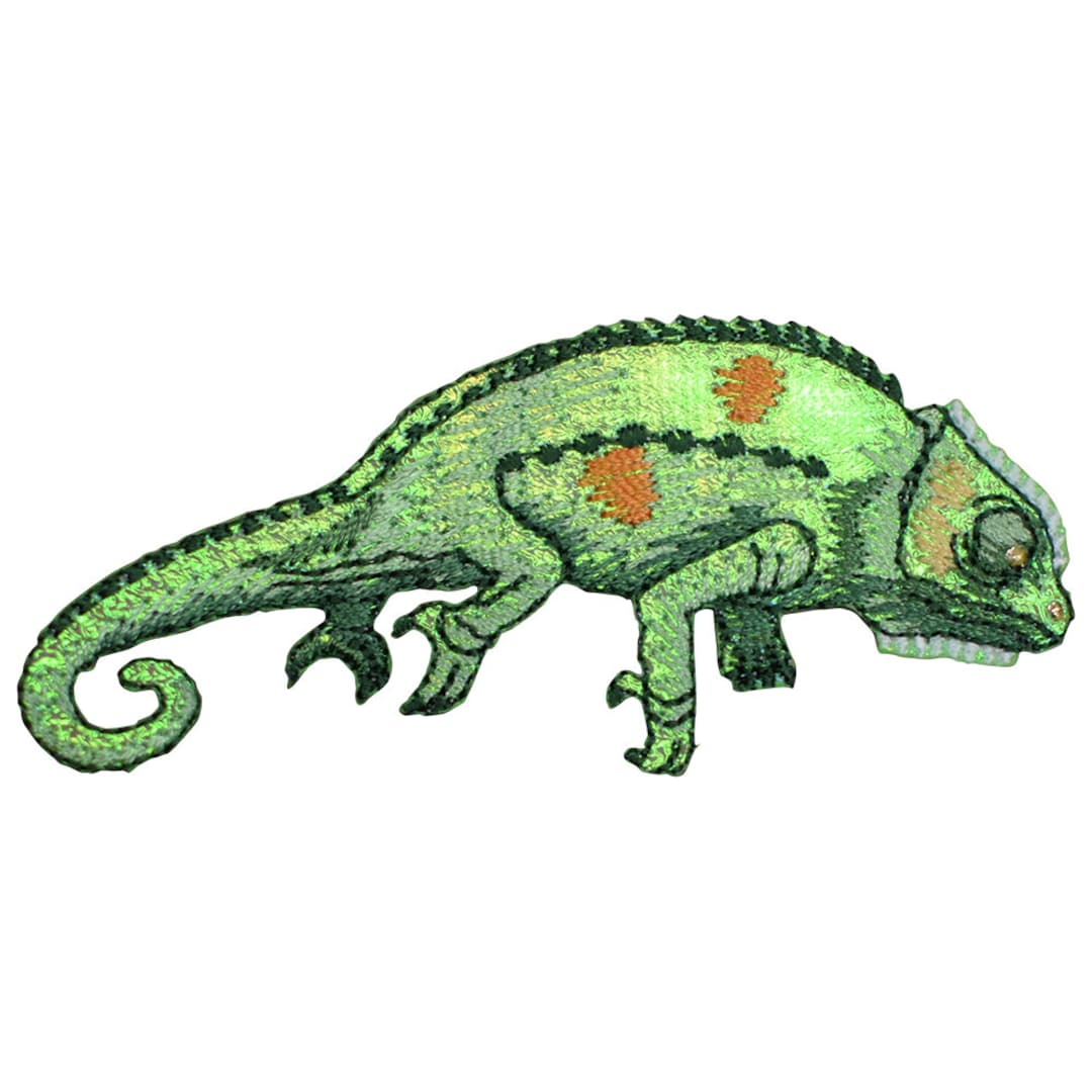 Shiny Chameleon Applique Patch - Reptile Lizard Biology Badge 3-3/8 ...