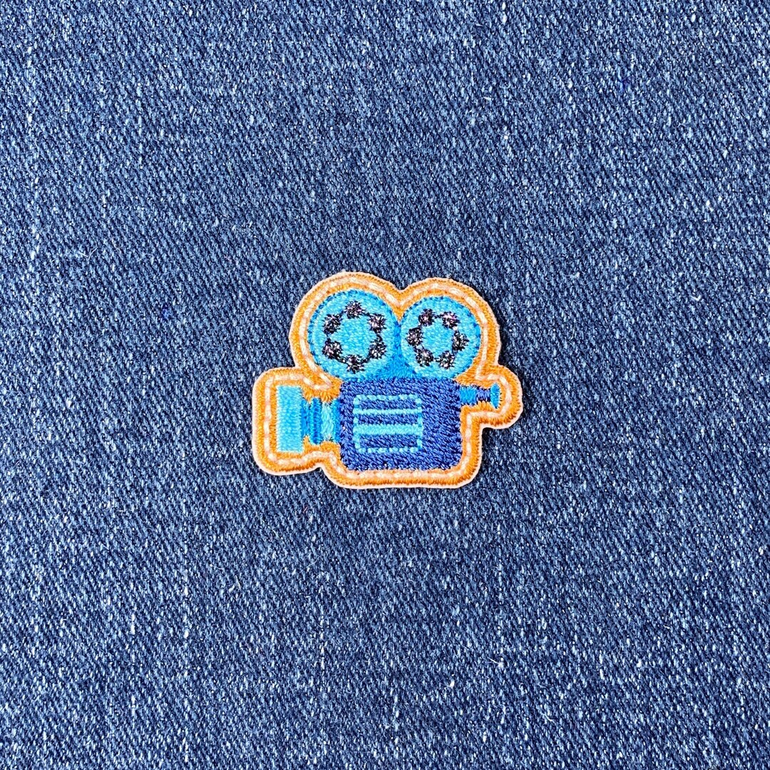 Mini Movie Camera Applique Patch - Cinema Theater Film Embroidered ...