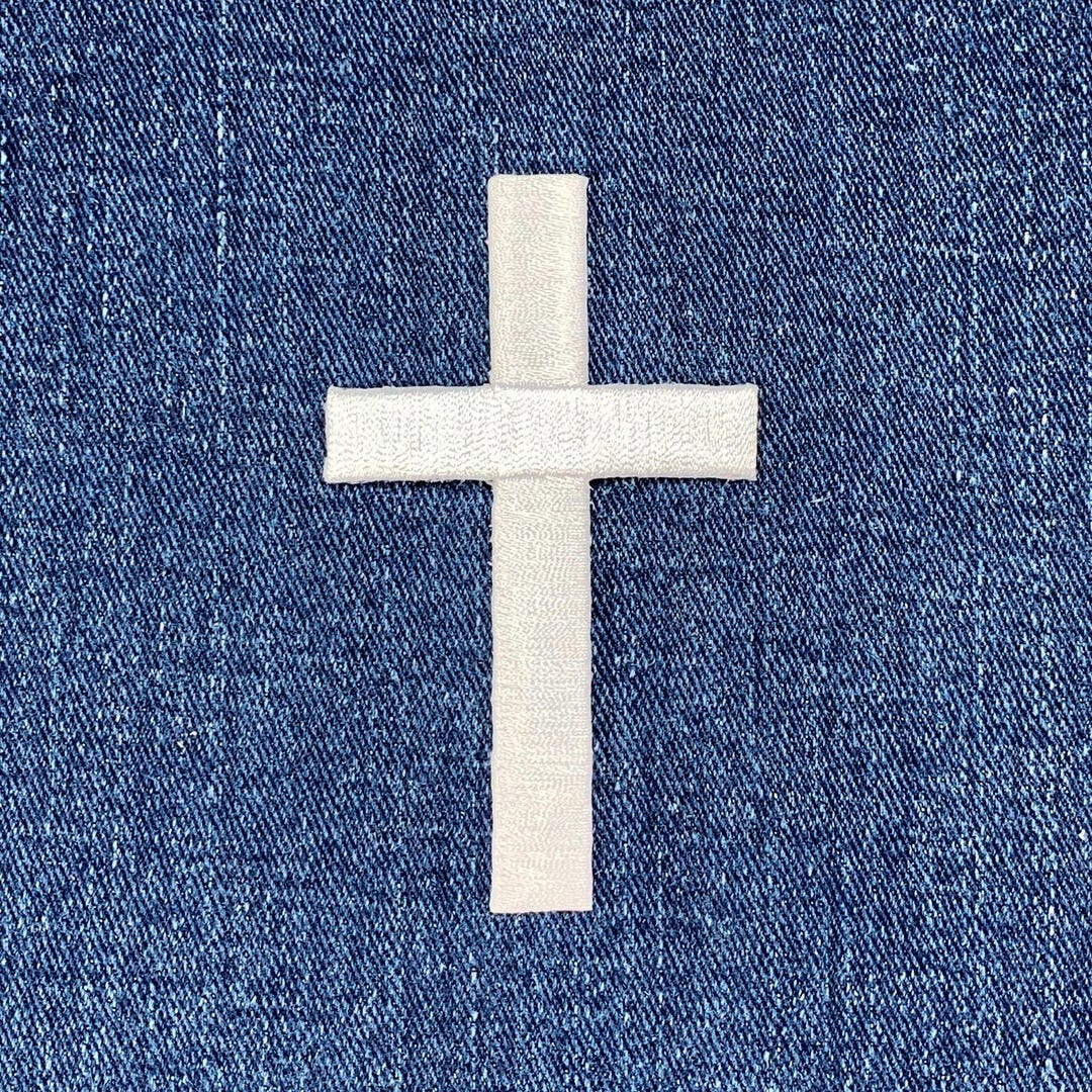 Large White Cross Applique Patch - Christian Jesus Baptism First ...