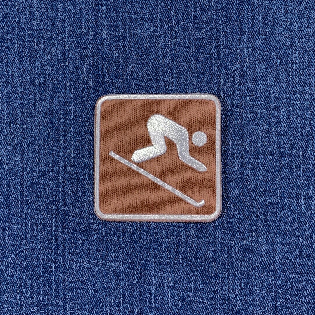 Downhill Skiing Patch - Park Sign Snow Recreational Activity Badge 2 ...
