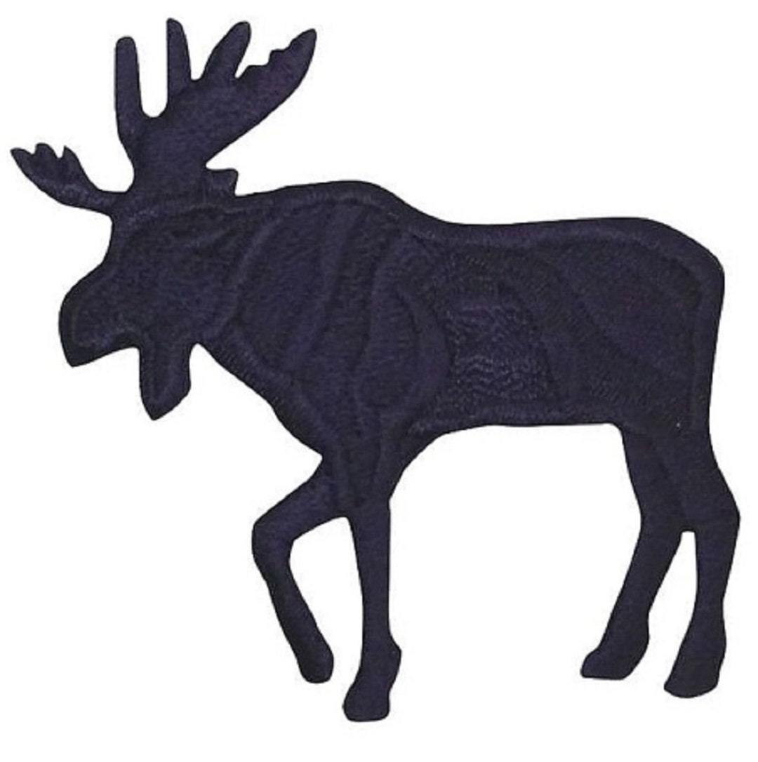 Moose Applique Patch Black, Facing Left 2.25 iron On - Etsy