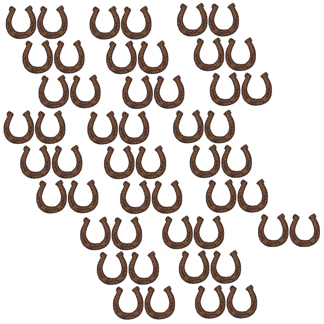 50-pack Brown Horseshoe Applique Patch Horse Cowboy Western Badge 1 ...