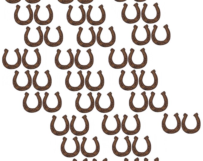 50-pack Brown Horseshoe Applique Patch - Horse Cowboy Western Badge 1 ...