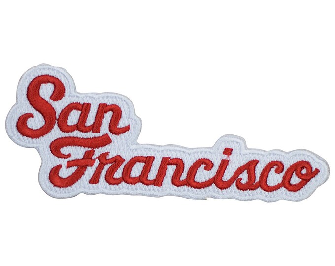 San Francisco Patch California, Red/white Script Badge 4-5/8 iron On - Etsy
