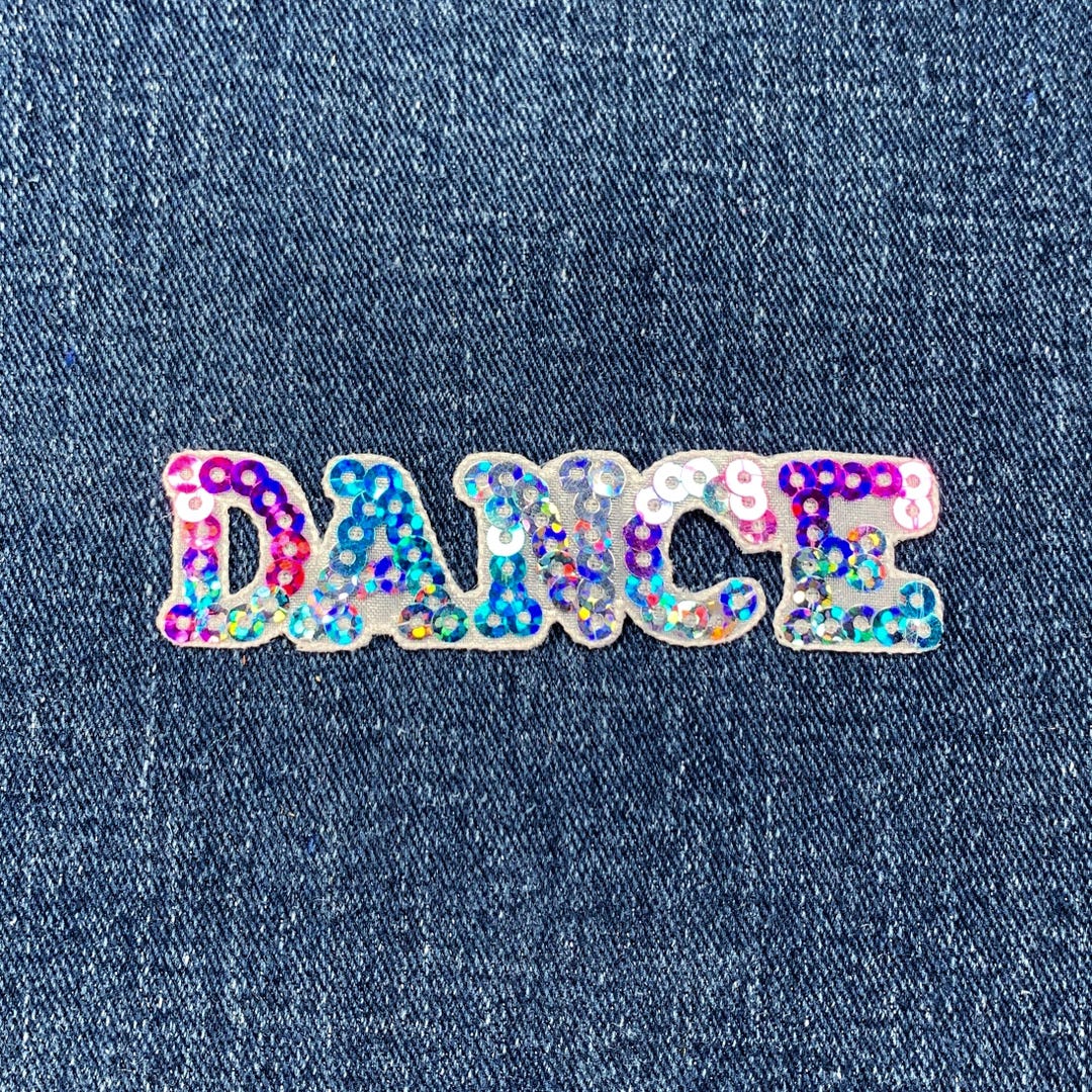 Dance Applique Patch - Embroidered Multicolor Sequin Badge 3" (iron On ...