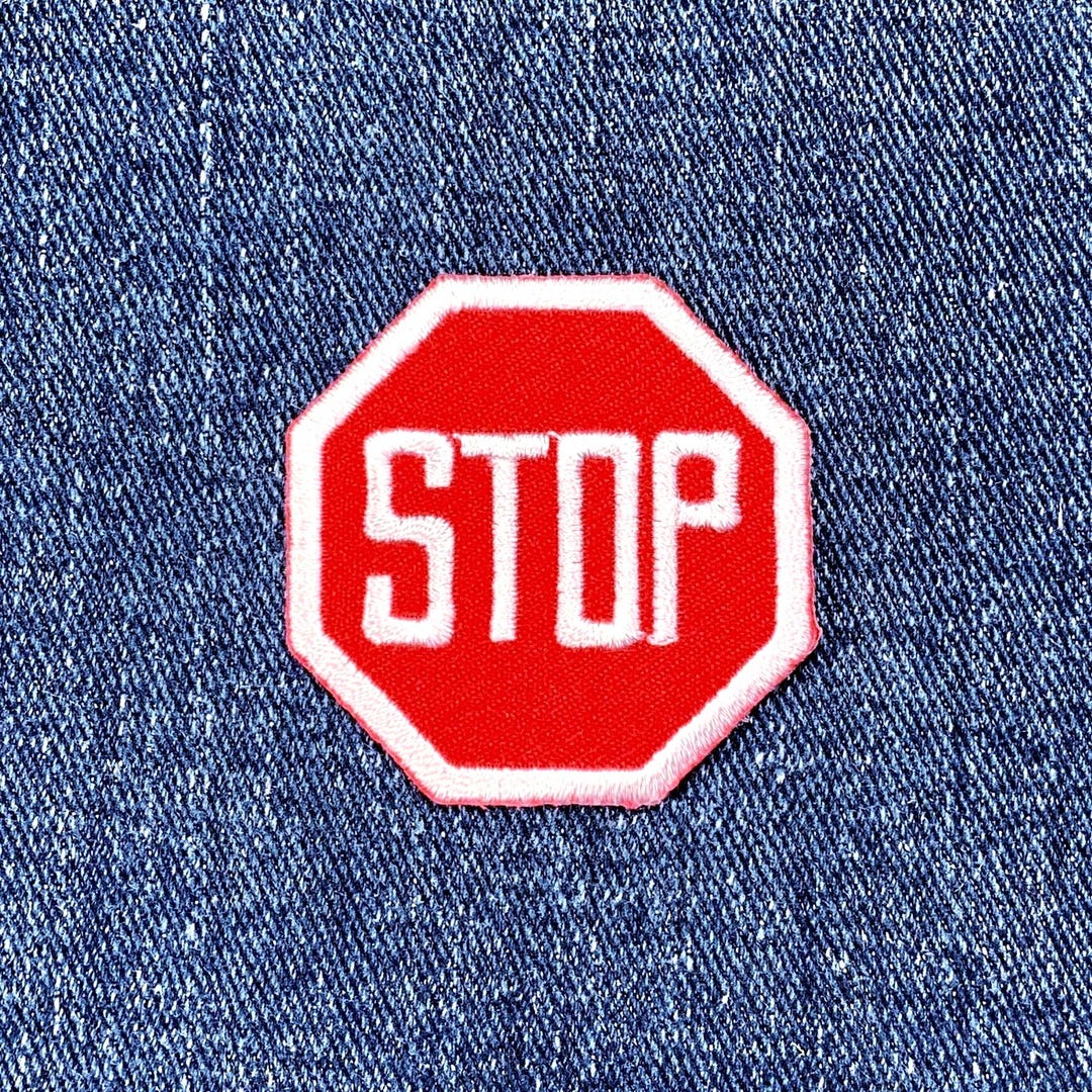 Stop Sign Applique Patch - Embroidered Road Sign Badge 1.5" (iron On ...