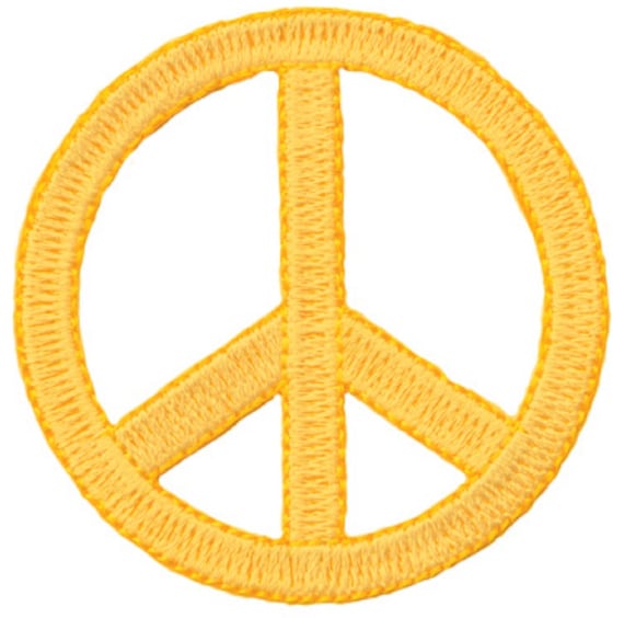 Peace Sign Applique Patch Neon Orange 2.25 Iron on | Etsy