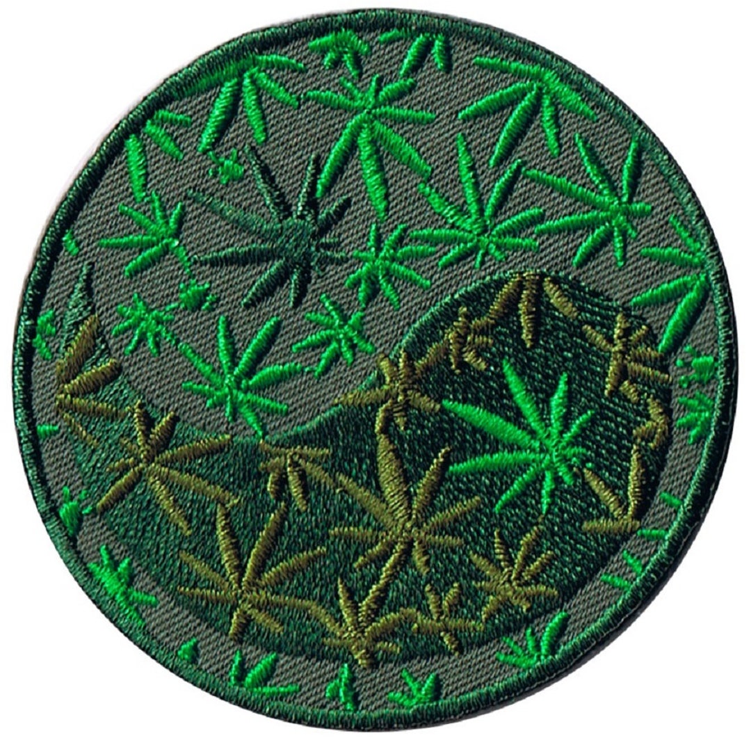 Weed Yin Yang Patch Marijuana, Cannabis, Pot Leaf, Ganja Badge 2.75 ...