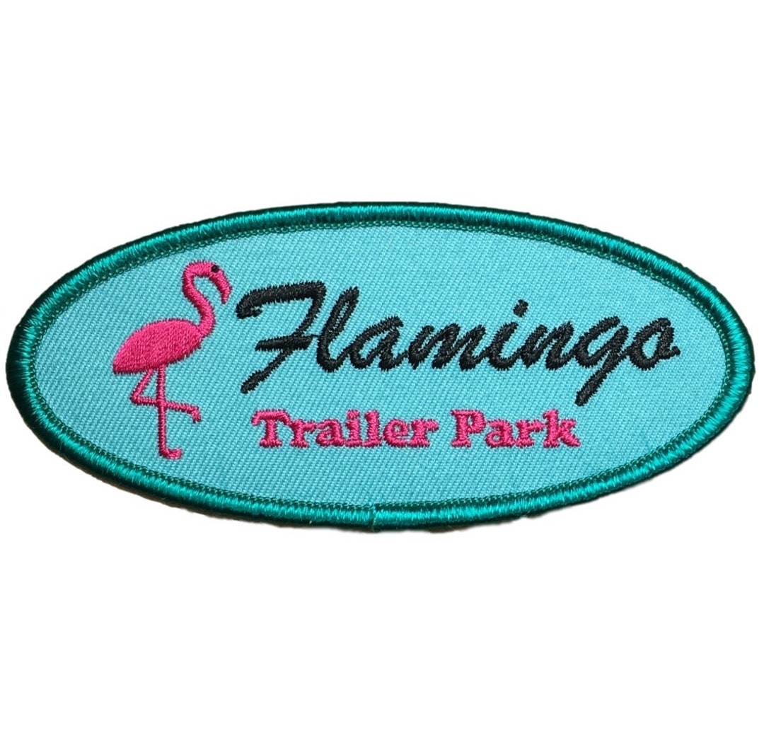 Flamingo Trailer Park Patch Tropical Bird Badge 4.25 - Etsy