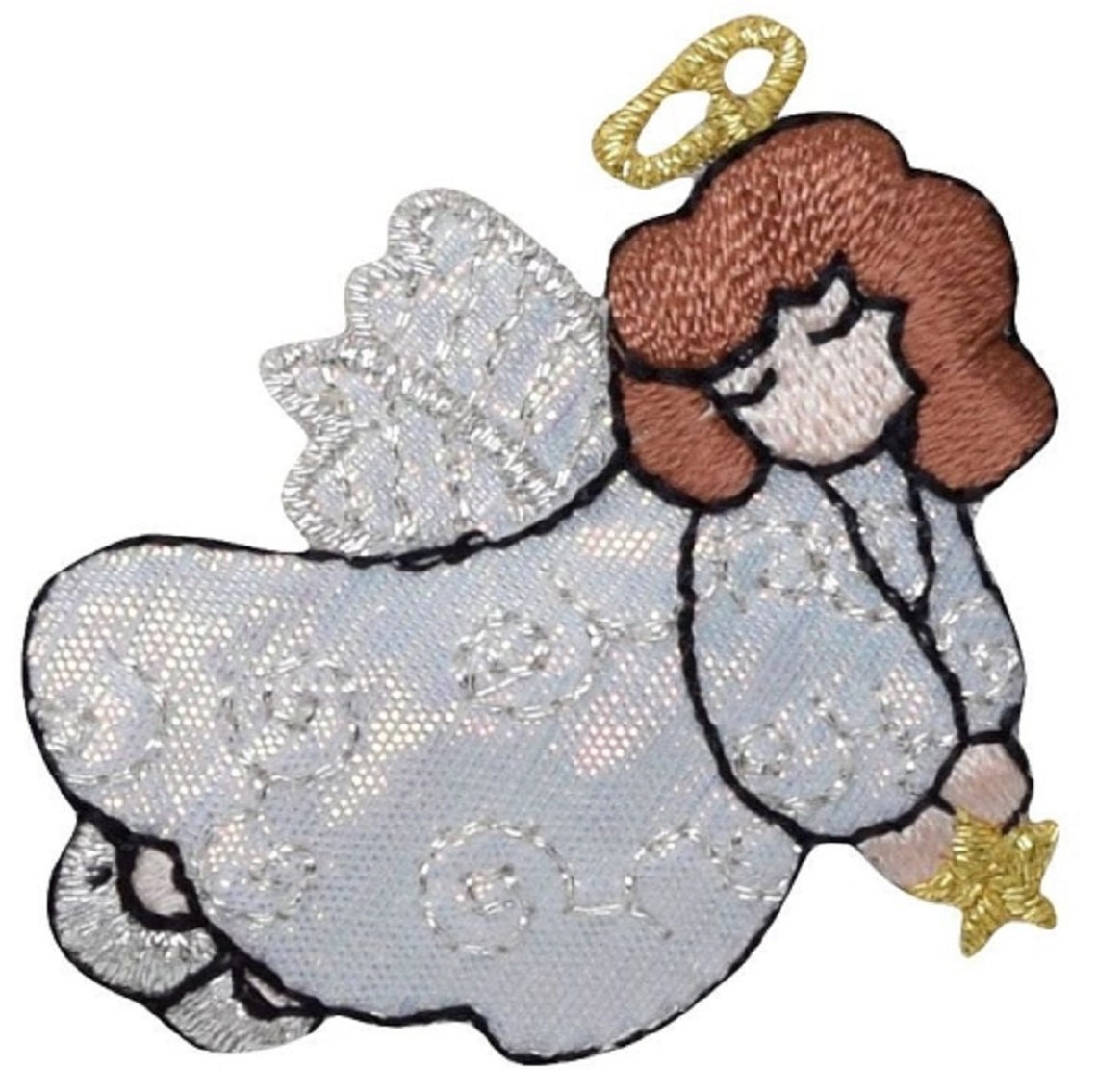 Angel Applique Patch Halo Flying and Praying 2 iron | Etsy