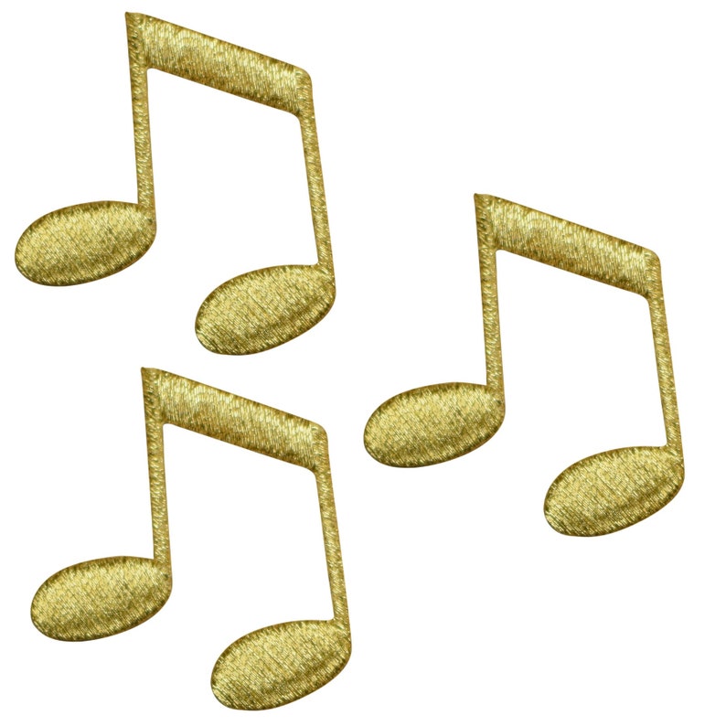 Double Note Applique Patch Metallic Gold Sheet Music - Etsy
