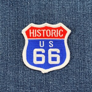 Historic Route 66 Patch - Red, White, Blue Rt. 66 Badge USA 2.5" (iron ...