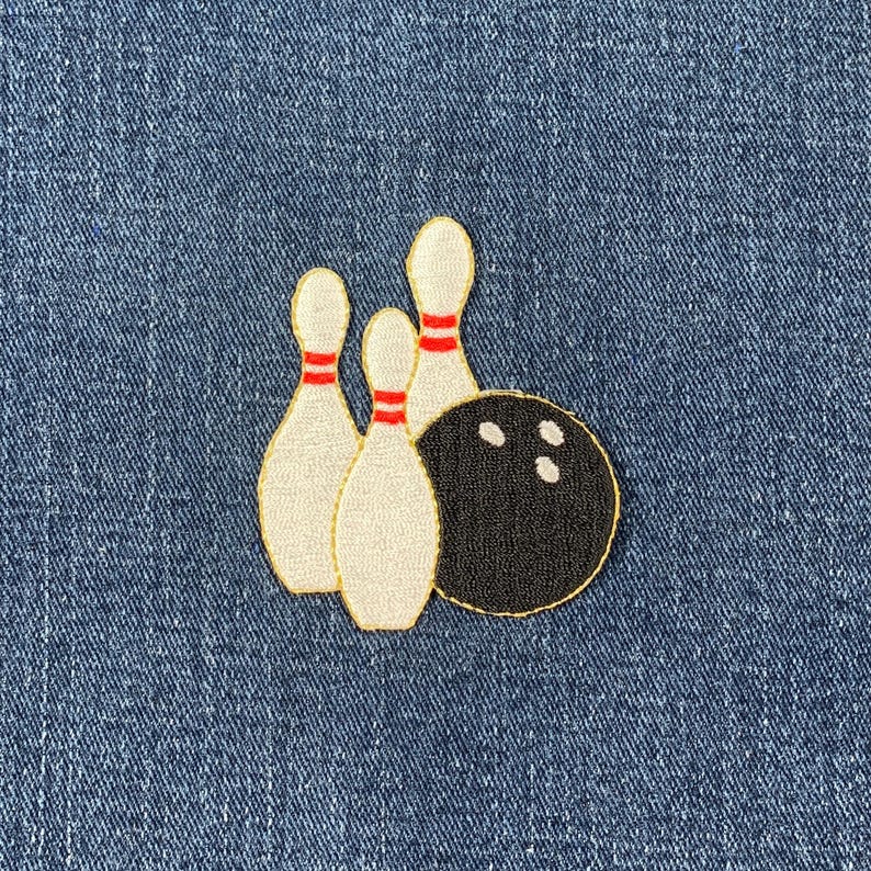 Bowling Applique Patch - Bowling Ball, Pins 2.5" (iron On) - Etsy