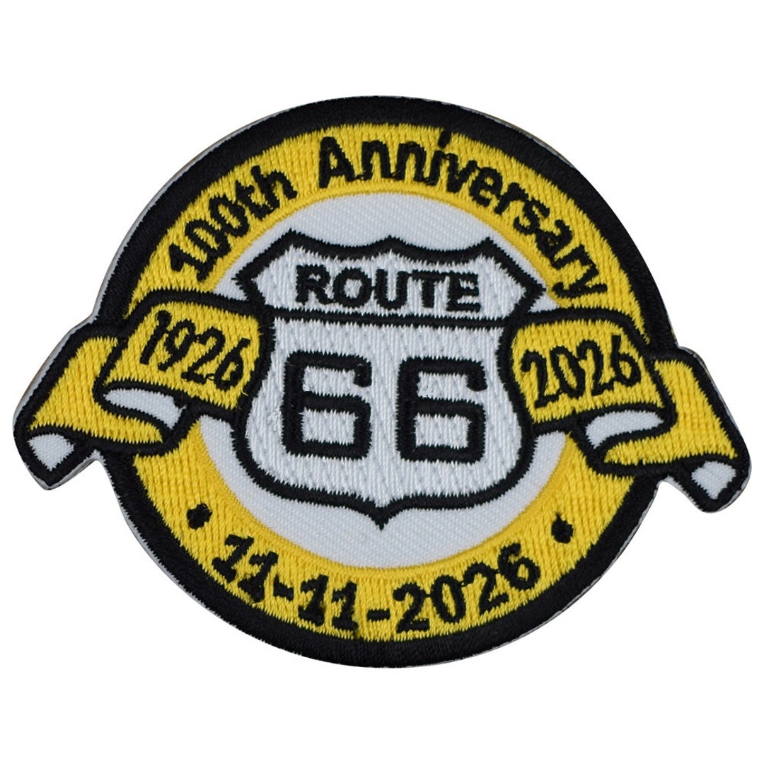100th Anniversary Route 66 Patch - 1926 to 2026, Rt. 66 Badge 3-1/8 ...