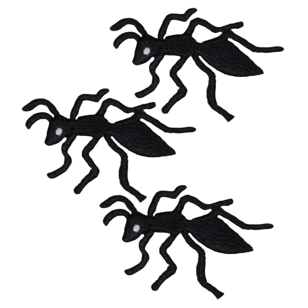Mini Black Ant Applique Patch - Insect Bug Badge 1.25" (3-pack, Iron On ...