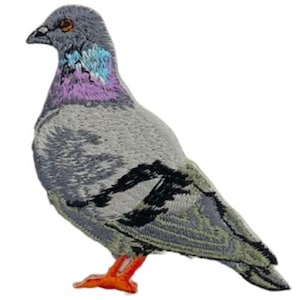 Rock Dove Pigeon Applique Patch - Embroidered Bird Badge 2.5" (iron On ...