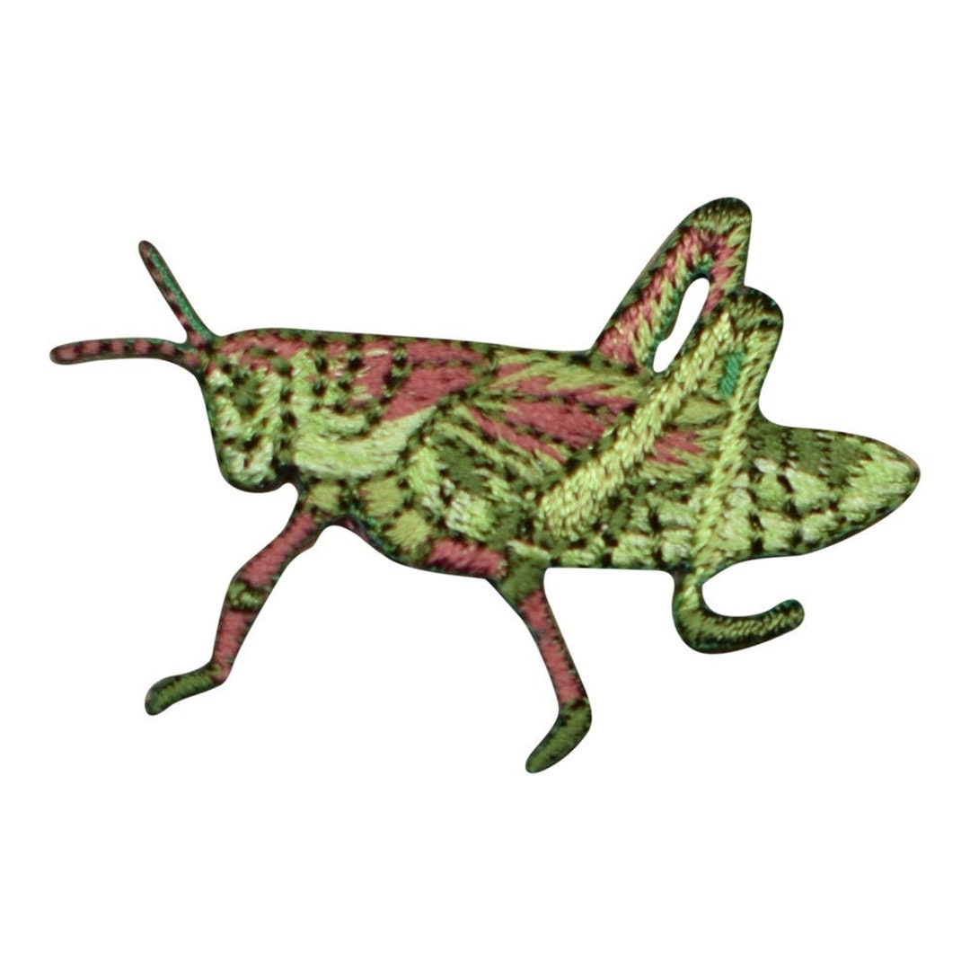 Grasshopper Applique Patch - Insect, Antennae, Bug Badge 1-5/8" (iron ...