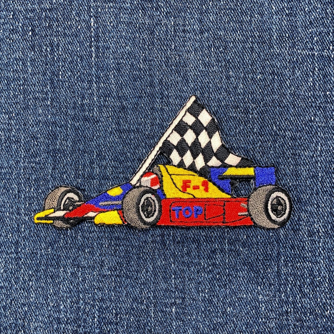Formula 1 Racecar Applique Patch - Embroidered F-1 Racing Badge 3.5 ...