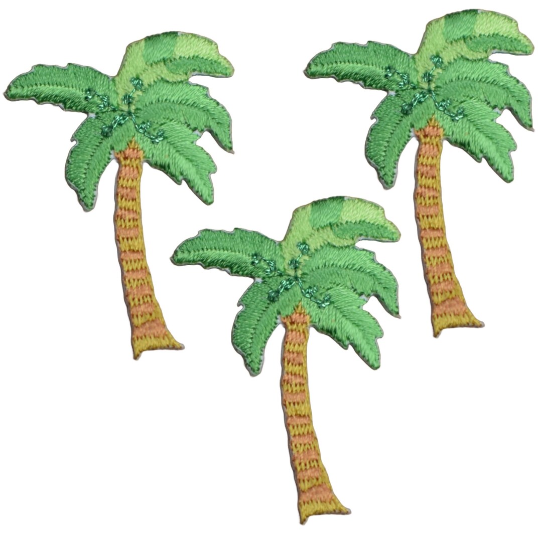Palm Tree Applique Patch - Tropical, Beach, Island Badge 1.5" (3-pack ...