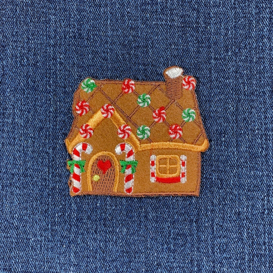 Gingerbread House Applique Patch - Embroidered Christmas & Holiday ...