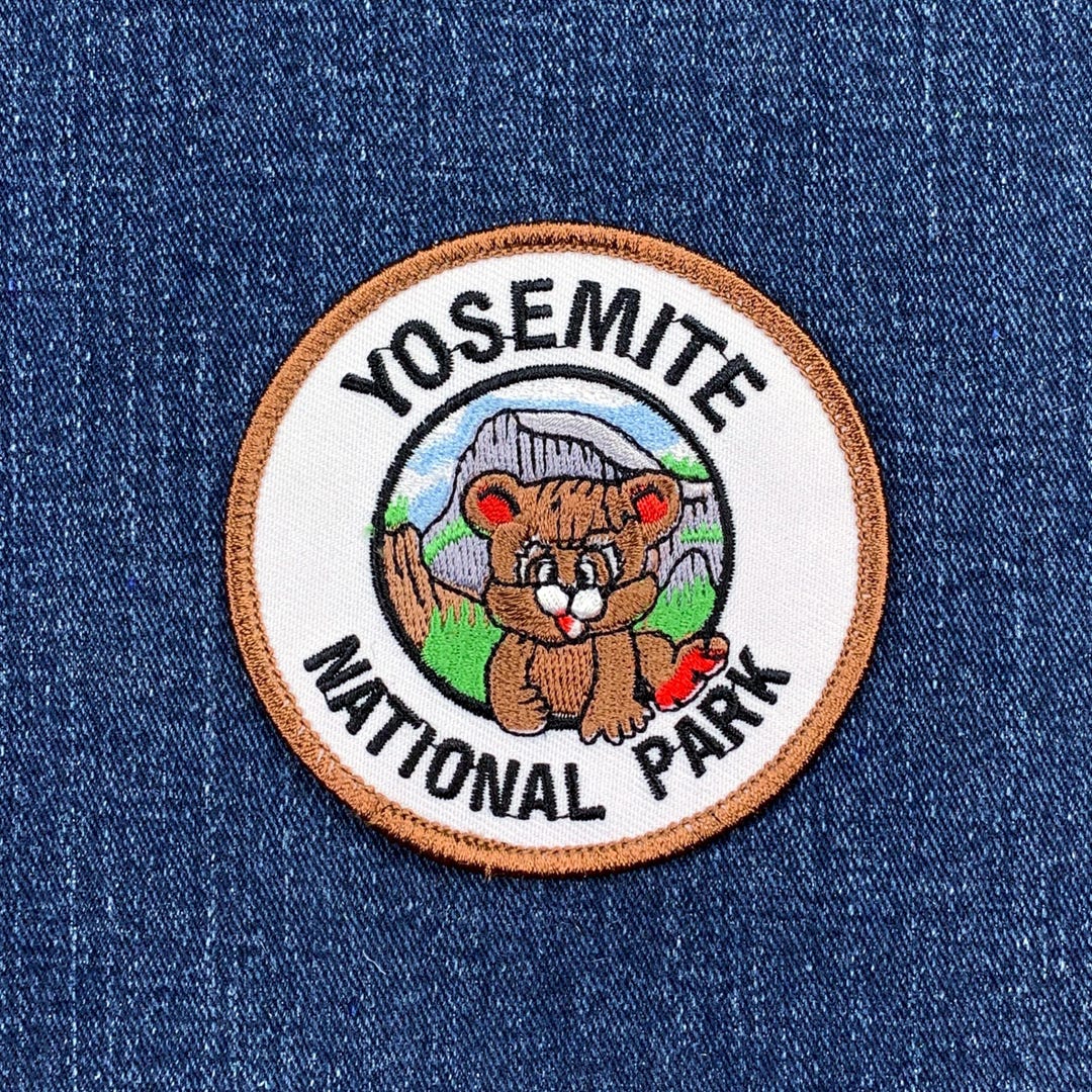 Yosemite Bear Cub Patch - California National Park Half Dome Embroidered Badge 3" (iron or Sew ...