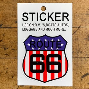 Route 66 USA Sticker Vinyl Stars & Stipes Decal, UV Protection, for ...