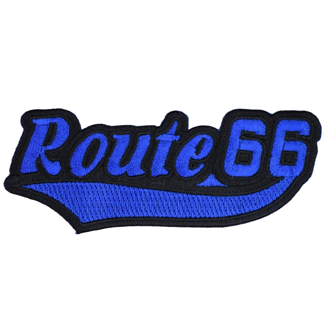 Route 66 Patch - Blue/black Rt. 66 Script Badge 4-7/8" (iron On) - Etsy