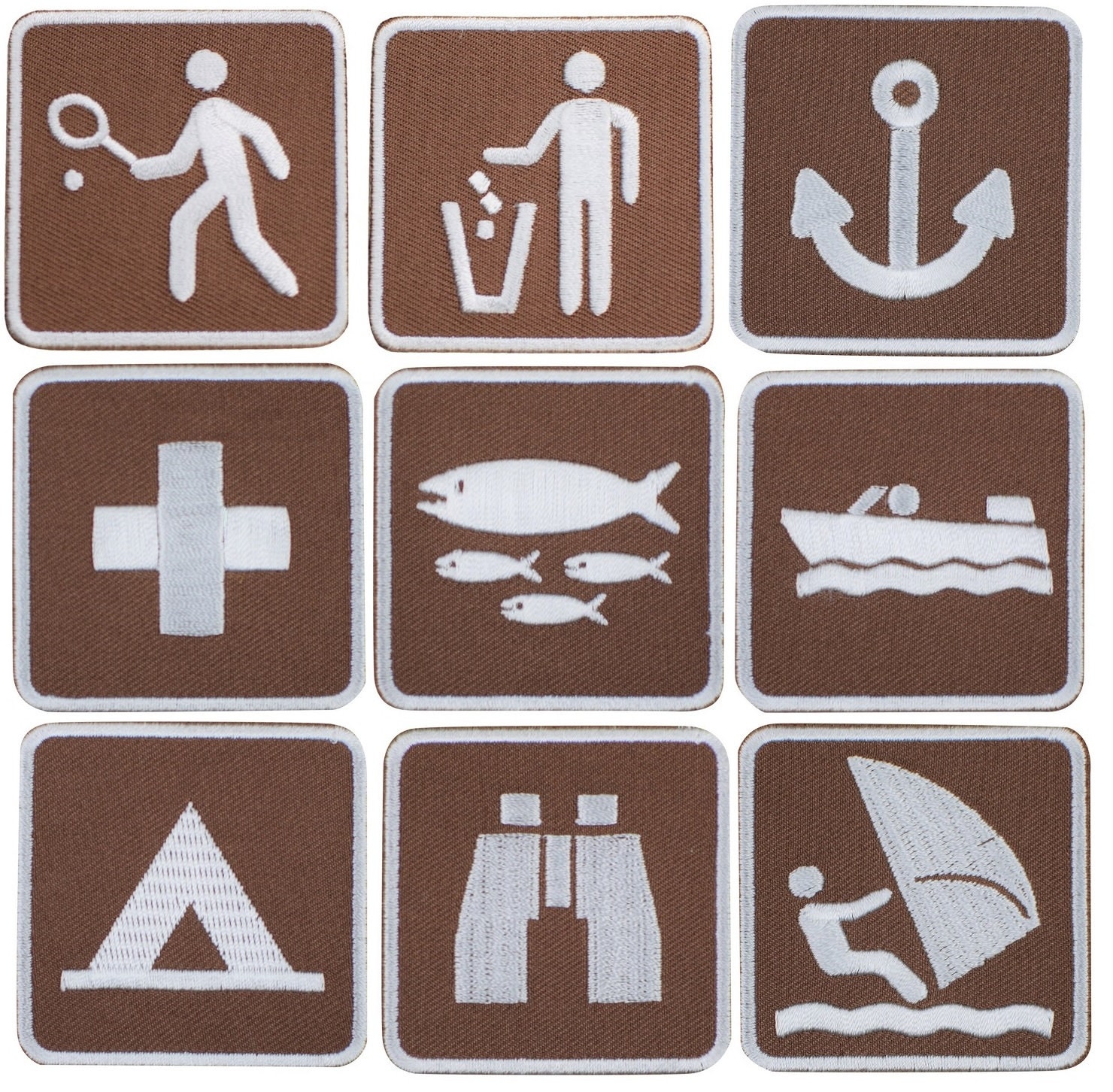 Park Sign Patches - Embroidered Recreational Activity Badges 2" (iron ...