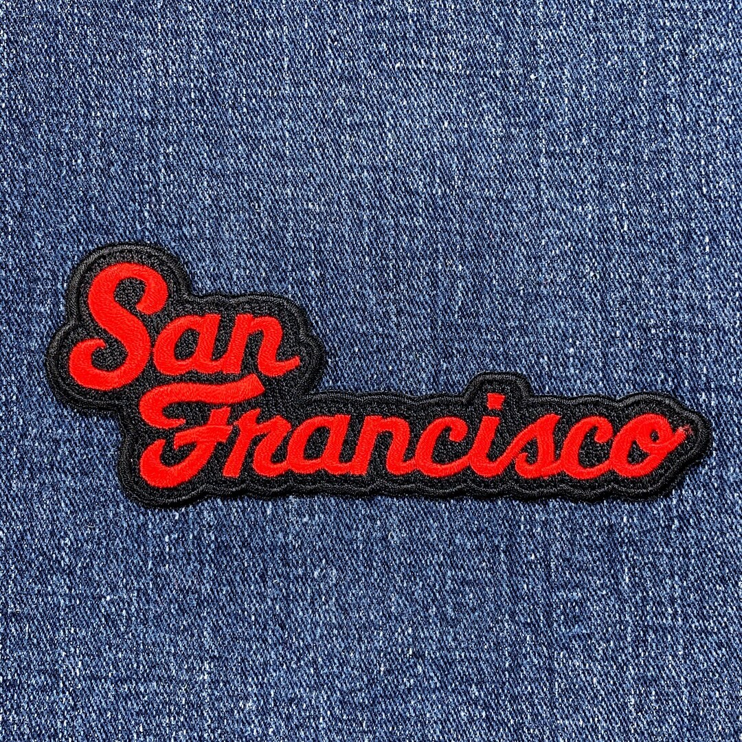 San Francisco Patch - Embroidered California Red & Black Script Badge 4 ...