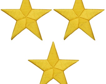 Star Applique Patch Yellow 1.25 5-pack Iron On - Etsy