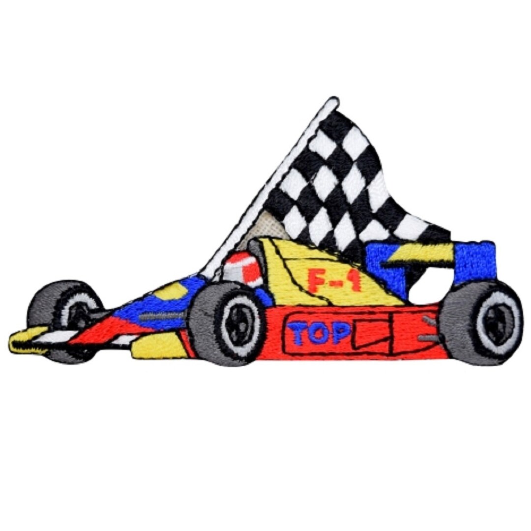 Racecar Applique Patch - Formula 1, F-1 Race Car, Racing Badge 3.5 ...